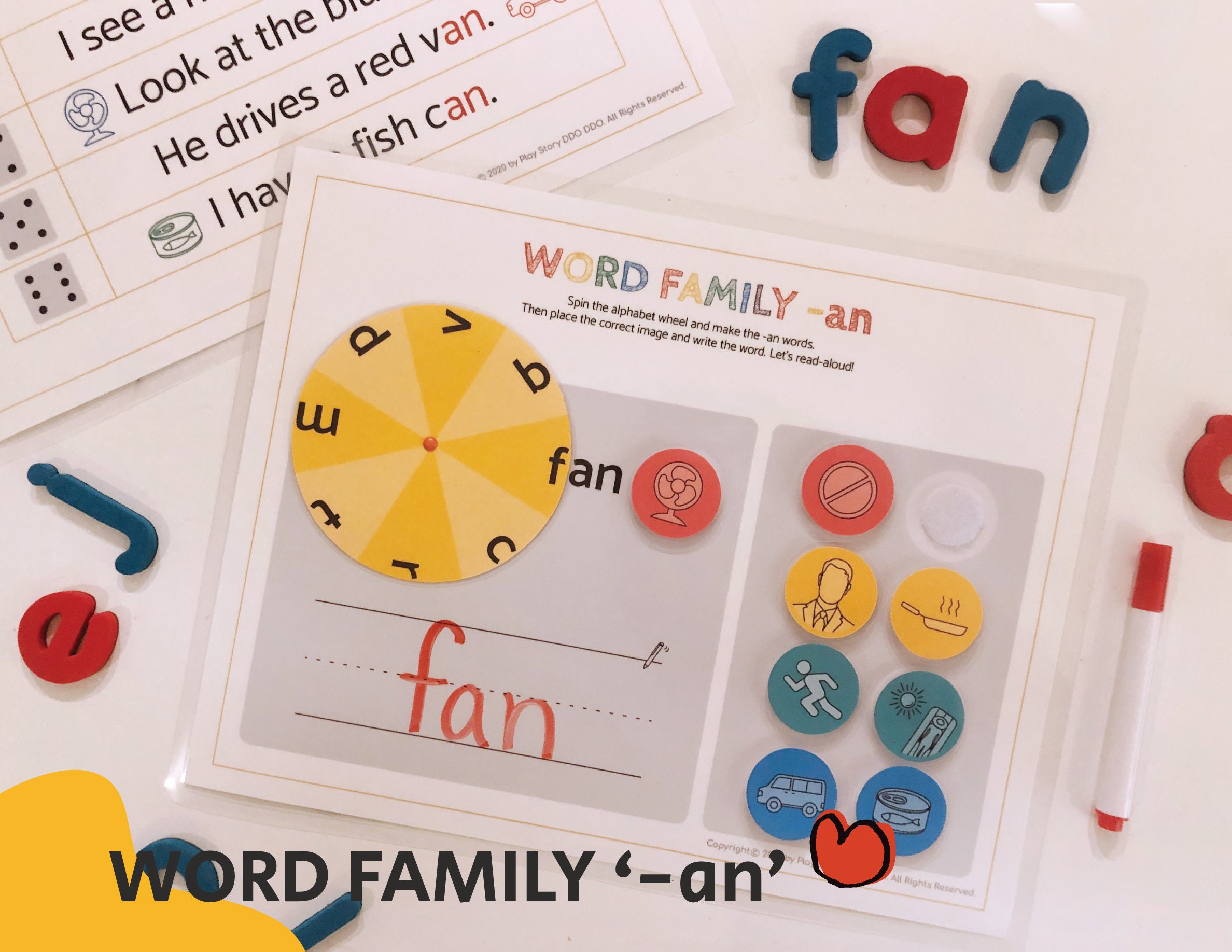 Word Family -an, CVC Reading Game, Beginning Phonics Activity, Learning ...