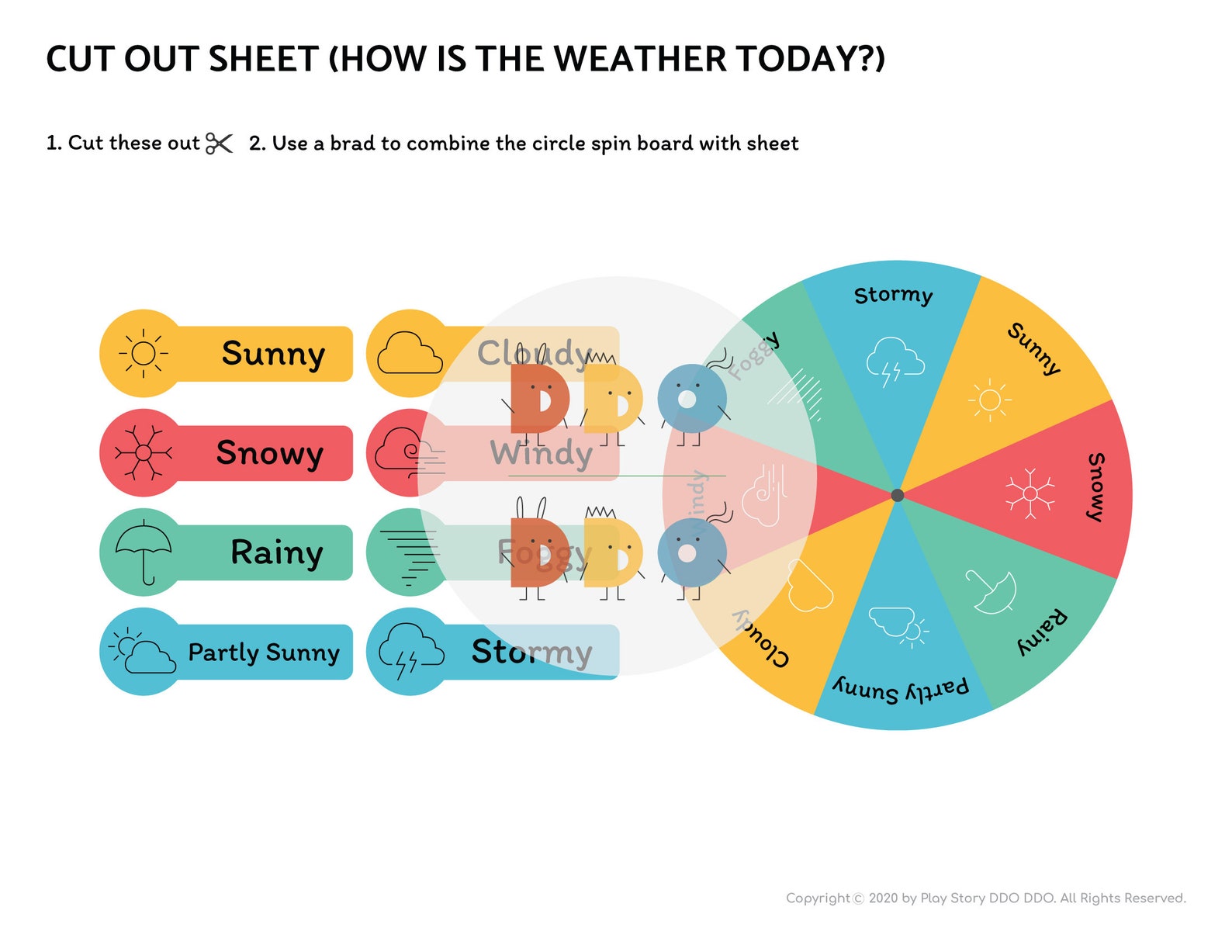 Weather Wheel Circle Time Printable Worksheets for Pre-k and - Etsy