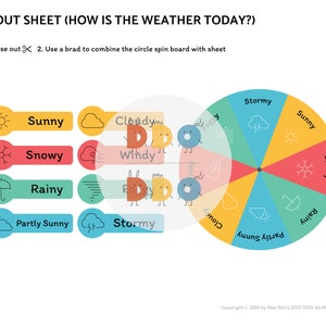 Weather Wheel Circle Time Printable, Worksheets for Pre-k and K, Busy ...