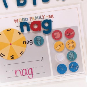 Word Family -ag, CVC Reading Game, Beginning Phonics Activity, Learning ...