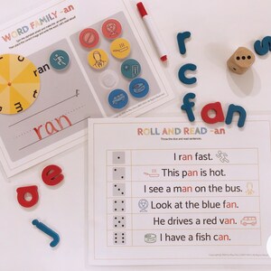 Word Family -an, CVC Reading Game, Beginning Phonics Activity, Learning ...