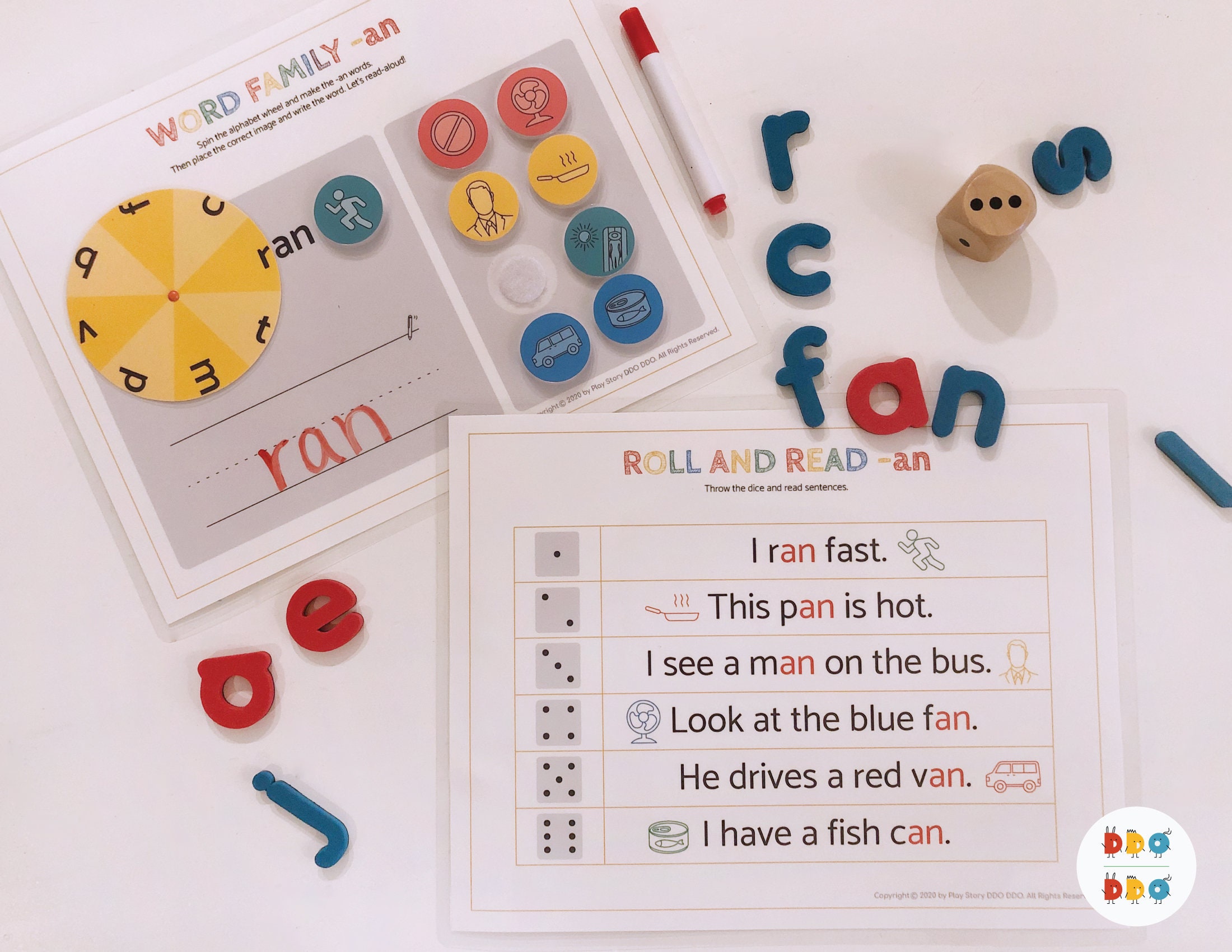 Word Family -an, CVC Reading Game, Beginning Phonics Activity, Learning ...