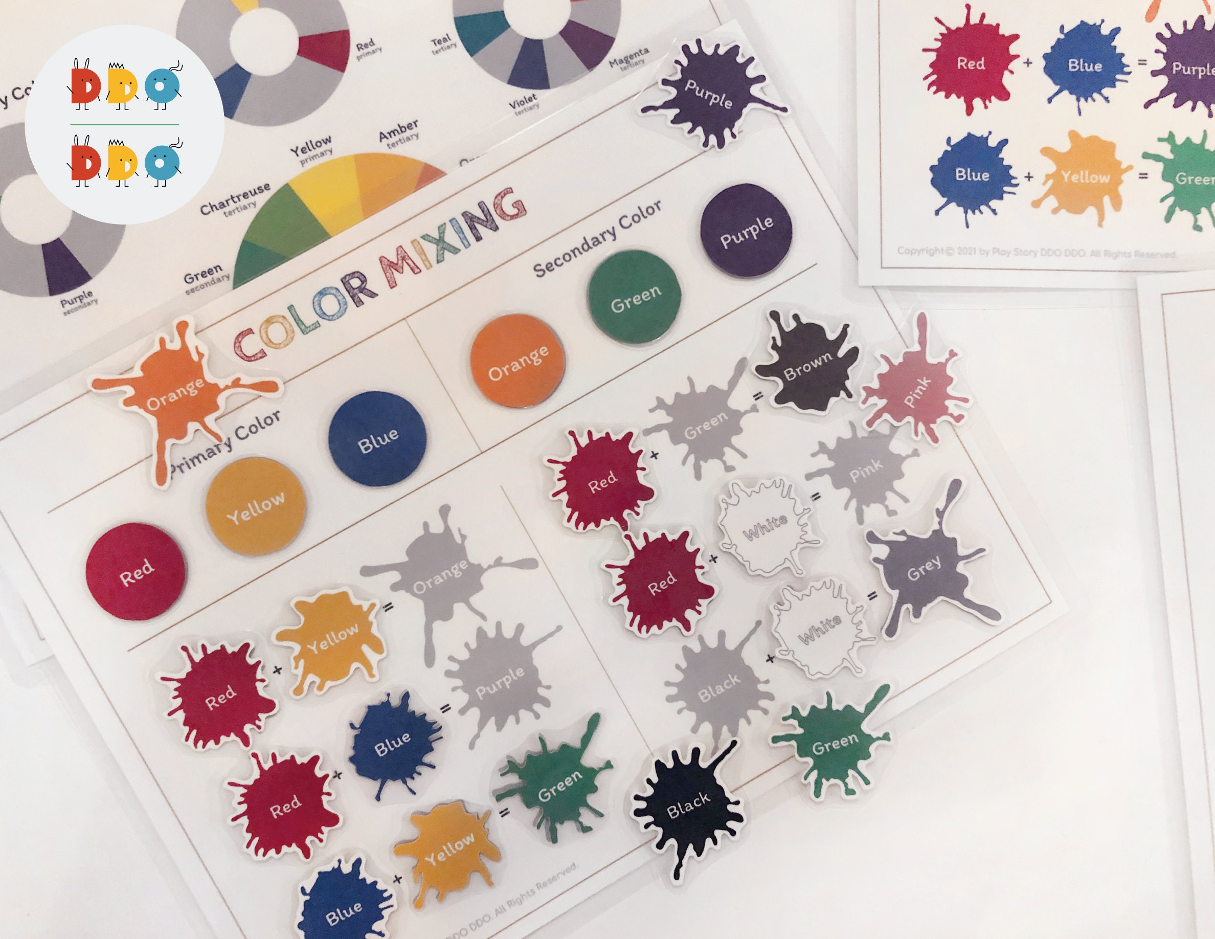 Color Mixing Guide, Color Wheel, Kids Art, Printable Color Chart Poster ...