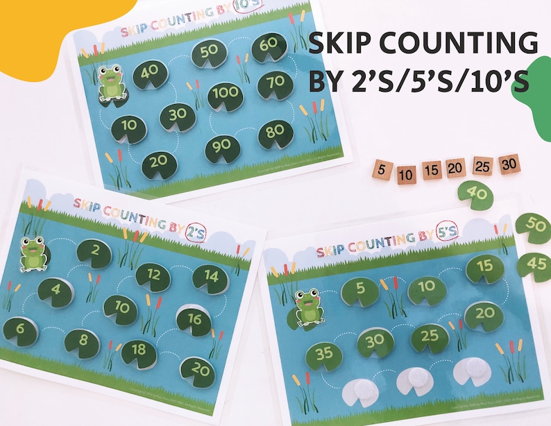 Skip Counting 2's, 5's, 10's, Counting Mats, Learning Numbers ...