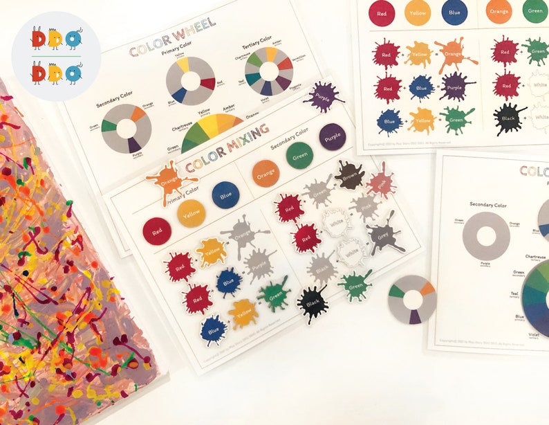 Color Mixing Guide, Color Wheel, Kids Art, Printable Color Chart Poster ...