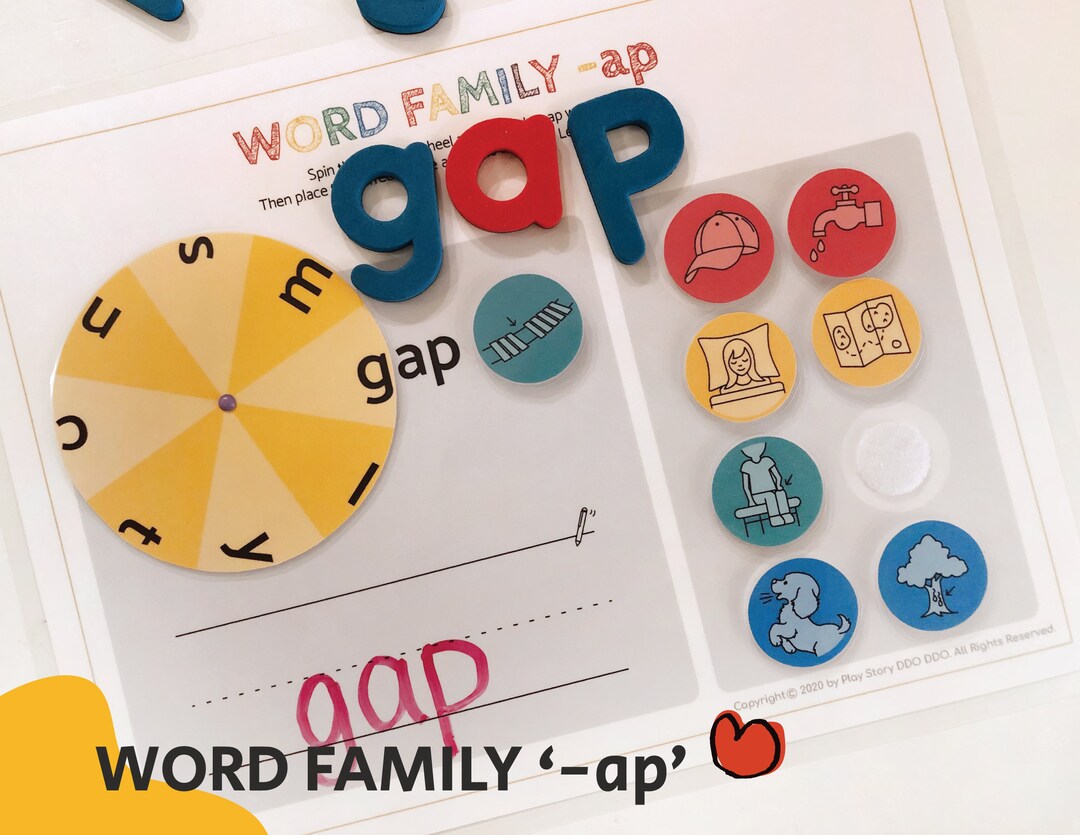 Word Family -ap, CVC Reading Game, Beginning Phonics Activity, Learning ...