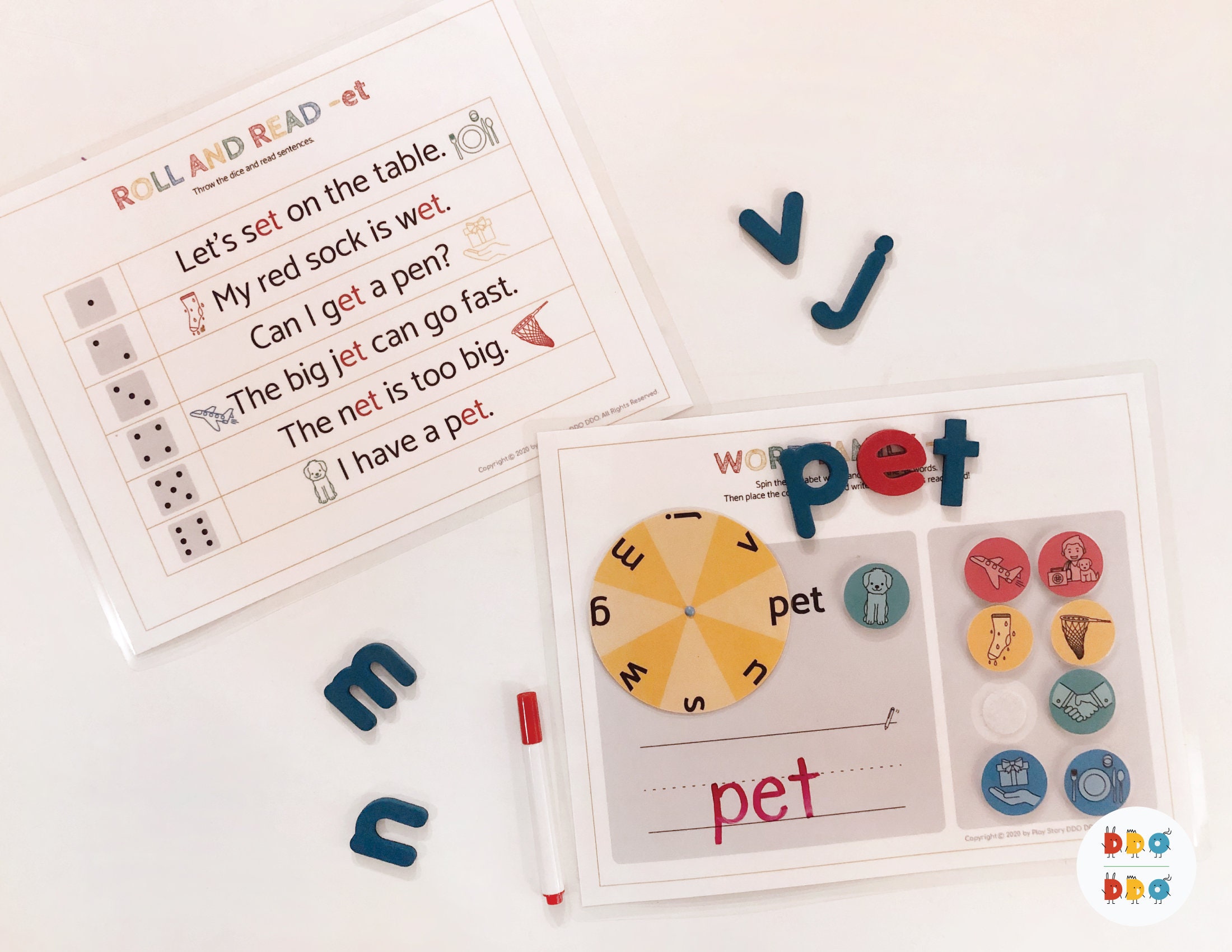 Word Family -et, CVC Reading Game, Beginning Phonics Activity, Learning ...