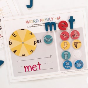 Word Family -et, CVC Reading Game, Beginning Phonics Activity, Learning ...