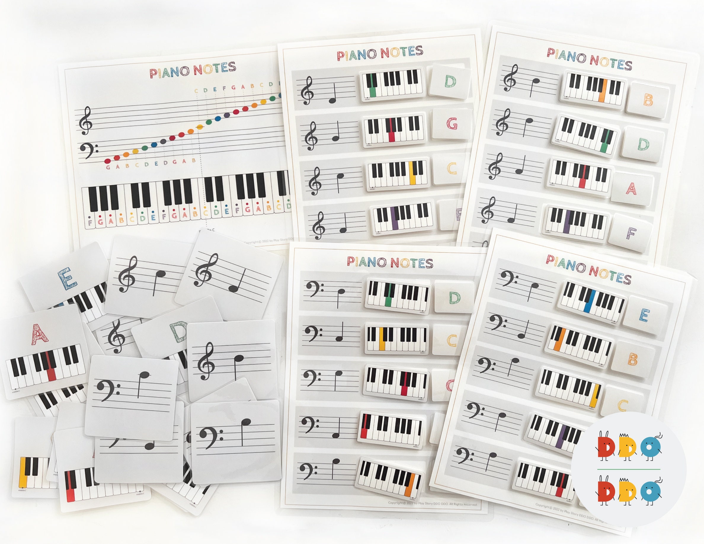 Piano Music Notes Music Education Music Notes Flashcards - Etsy