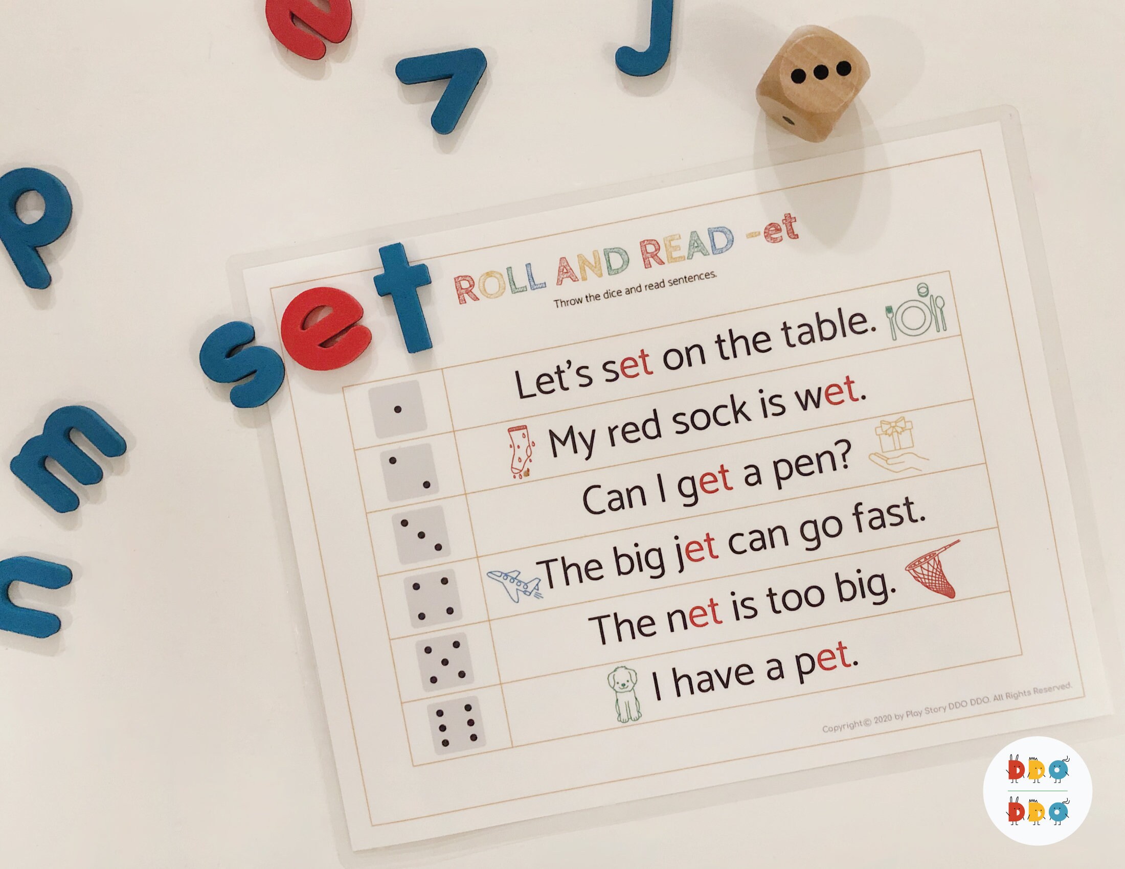 Word Family -et, CVC Reading Game, Beginning Phonics Activity, Learning ...