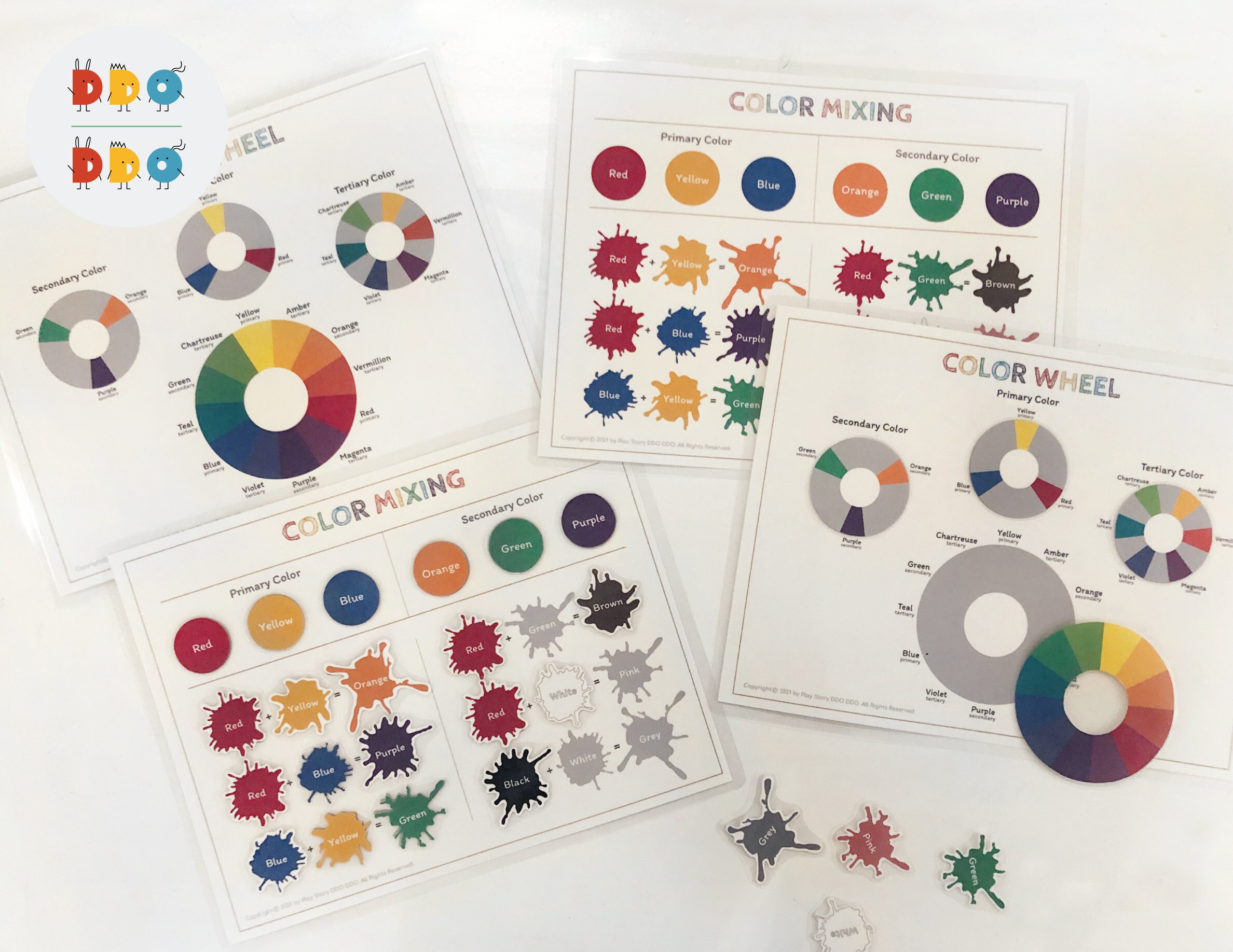 Color Mixing Guide, Color Wheel, Kids Art, Printable Color Chart Poster ...