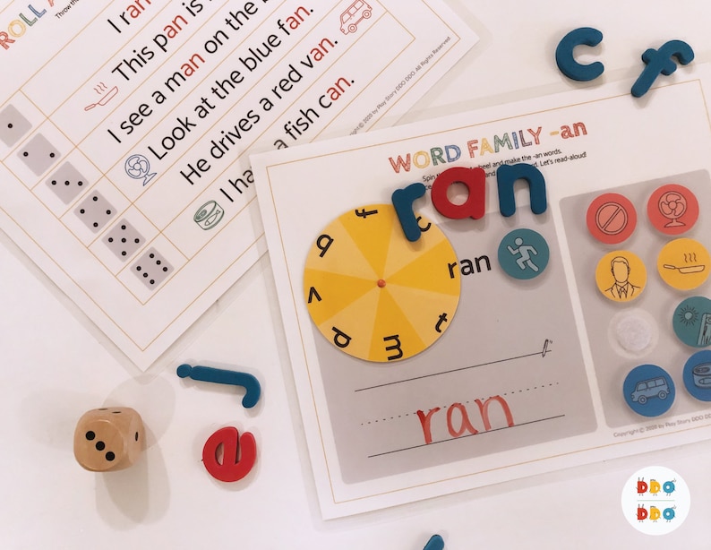 Word Family -an, CVC Reading Game, Beginning Phonics Activity, Learning ...