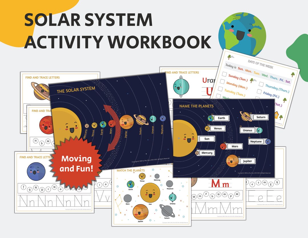 Solar System Printable Worksheet, Busy Book, Science Worksheets for Pre ...