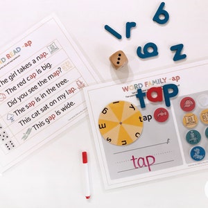 Word Family -ap, CVC Reading Game, Beginning Phonics Activity, Learning to Read, Preschool ...