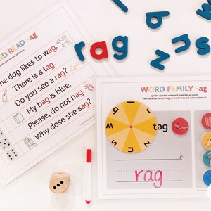 Word Family -ag, CVC Reading Game, Beginning Phonics Activity, Learning ...