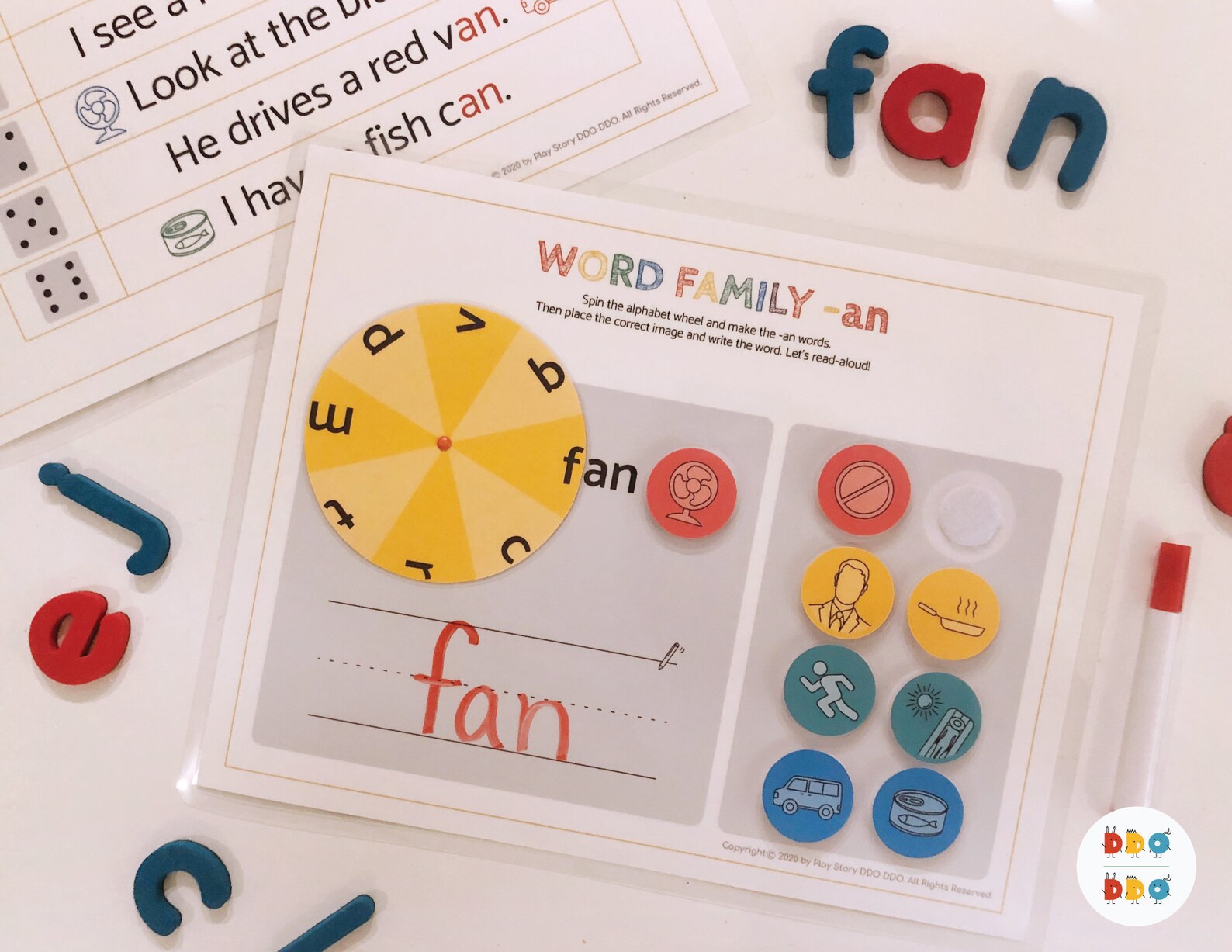 Word Family -an, CVC Reading Game, Beginning Phonics Activity, Learning ...
