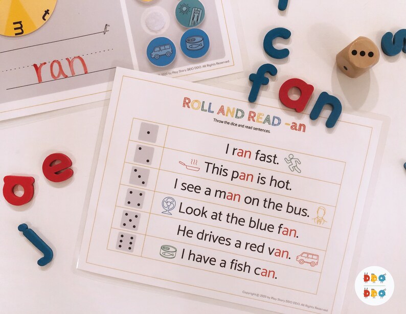 Word Family -an, CVC Reading Game, Beginning Phonics Activity, Learning ...