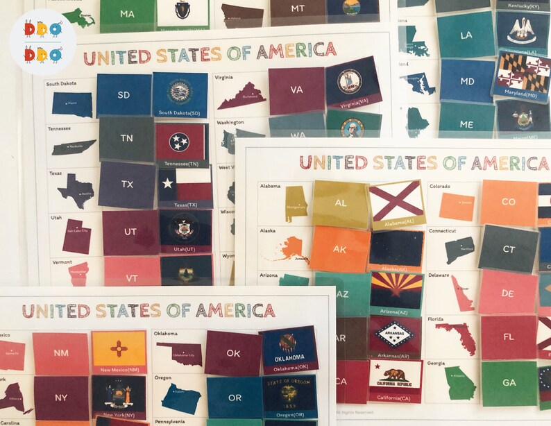 United States Map Puzzle, States and Capitals Activity Set, Printable ...