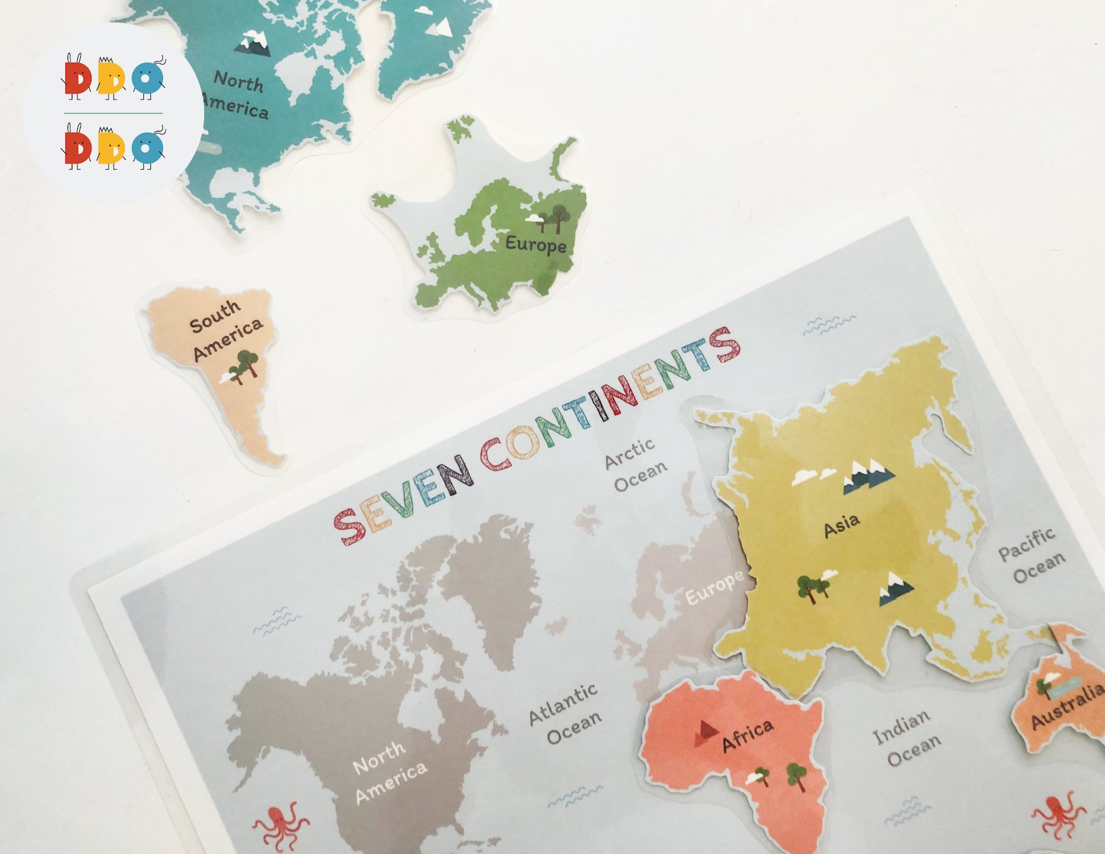 Seven Continents Puzzle, Printable World Map, World Continents ...
