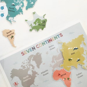 Seven Continents Puzzle, Printable World Map, World Continents ...