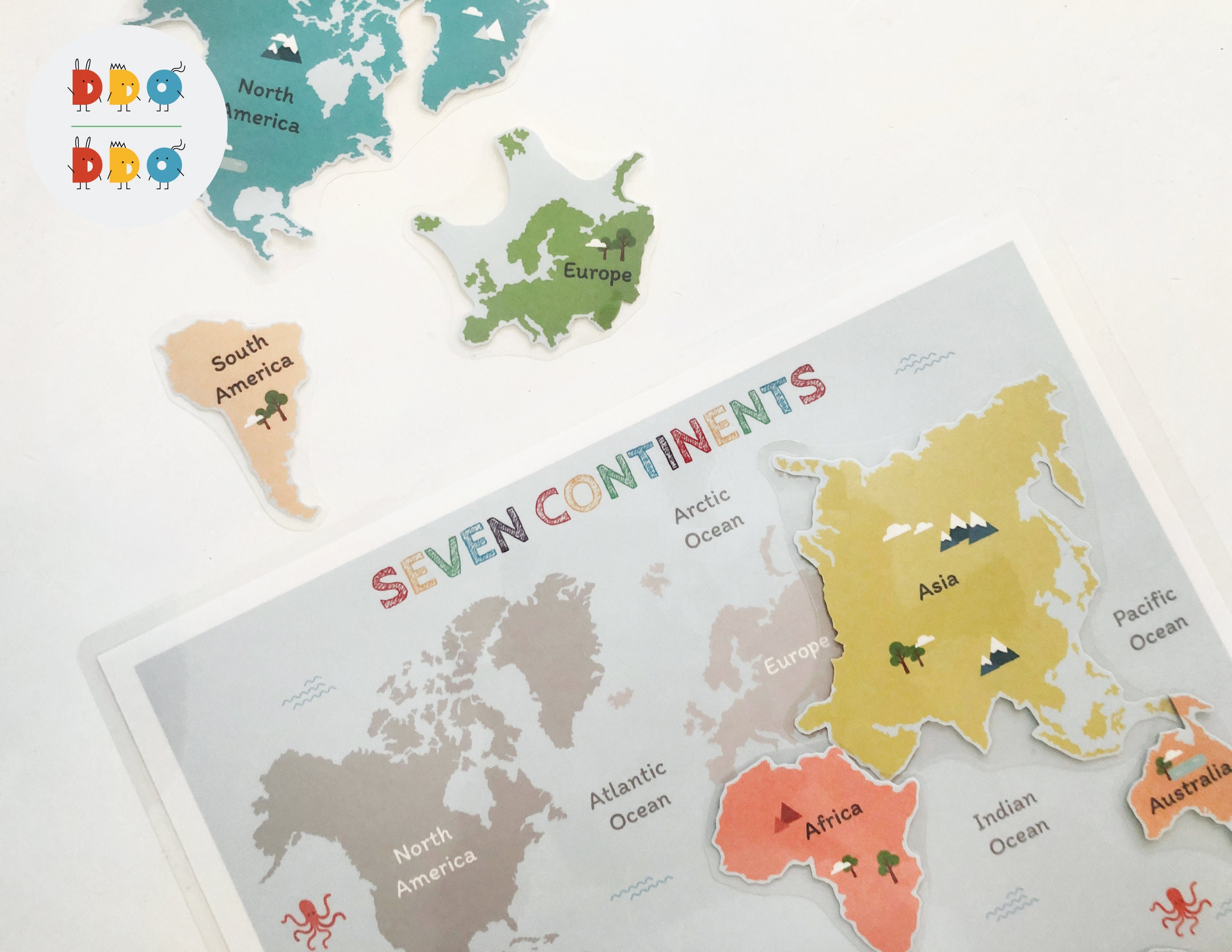 Seven Continents Puzzle, Printable World Map, World Continents ...