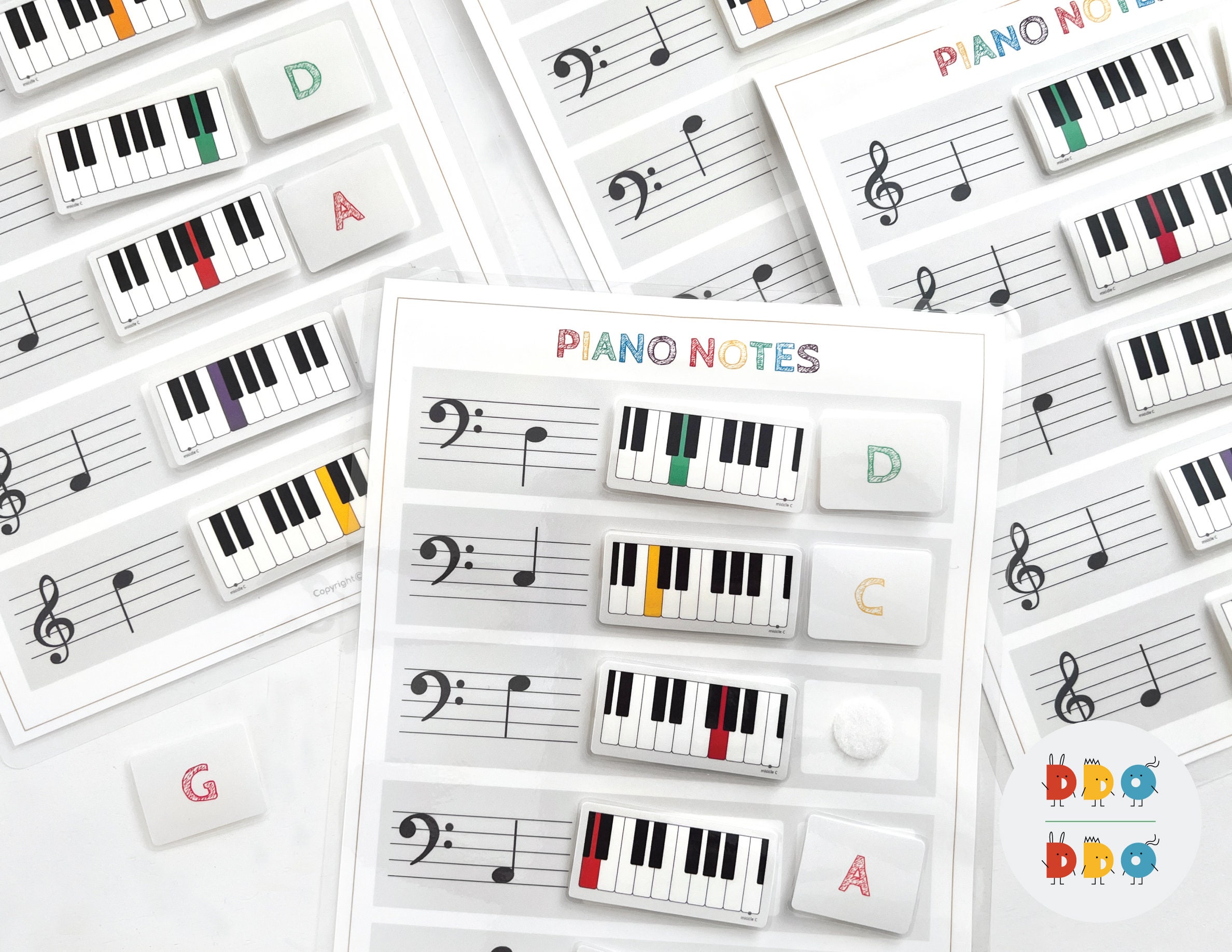 Piano Music Notes Music Education Music Notes Flashcards - Etsy
