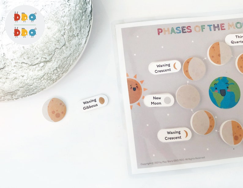 Phases of the Moon Puzzle, Moon Phases Print, Homeschool Activity ...