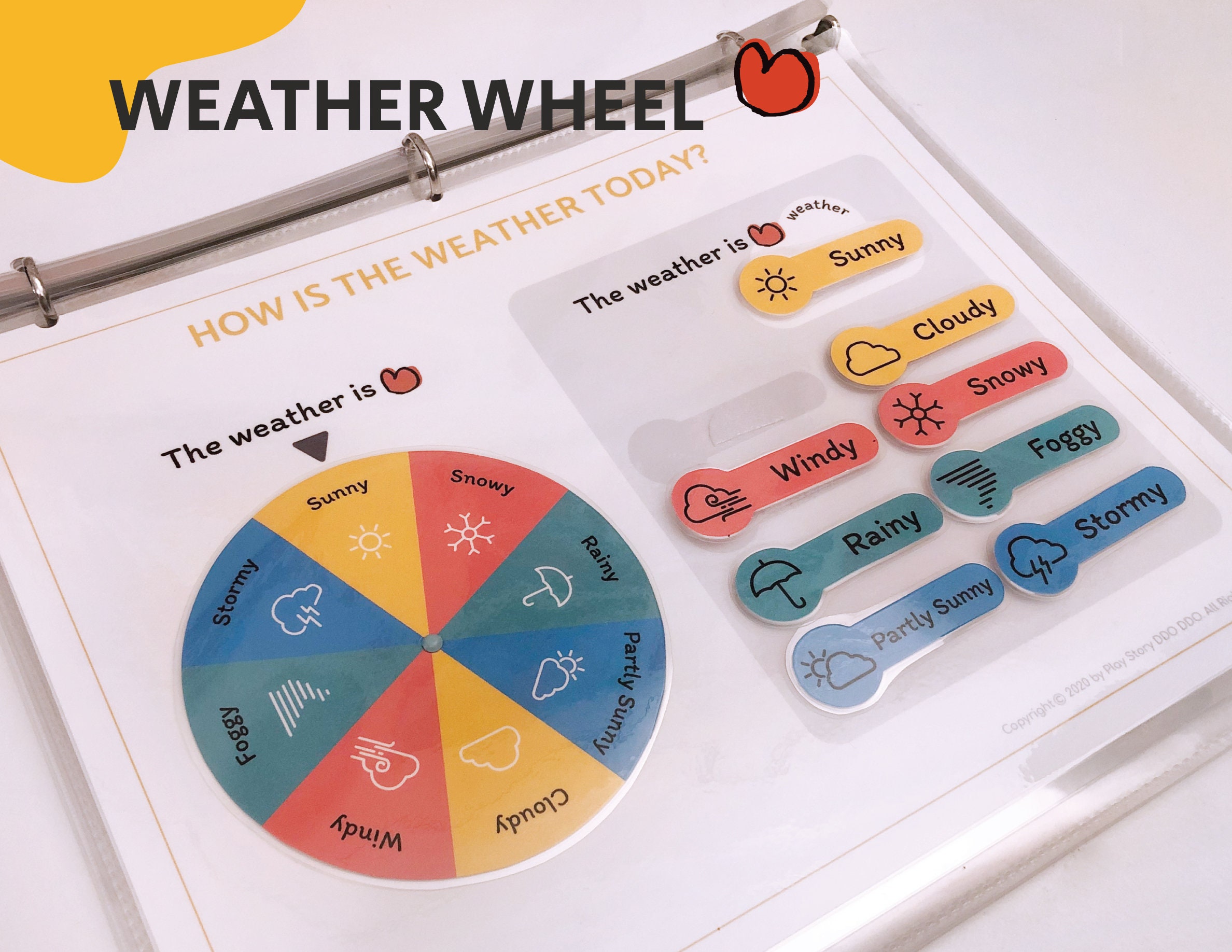 Weather Wheel Circle Time Printable, Worksheets for Pre-k and K, Busy ...