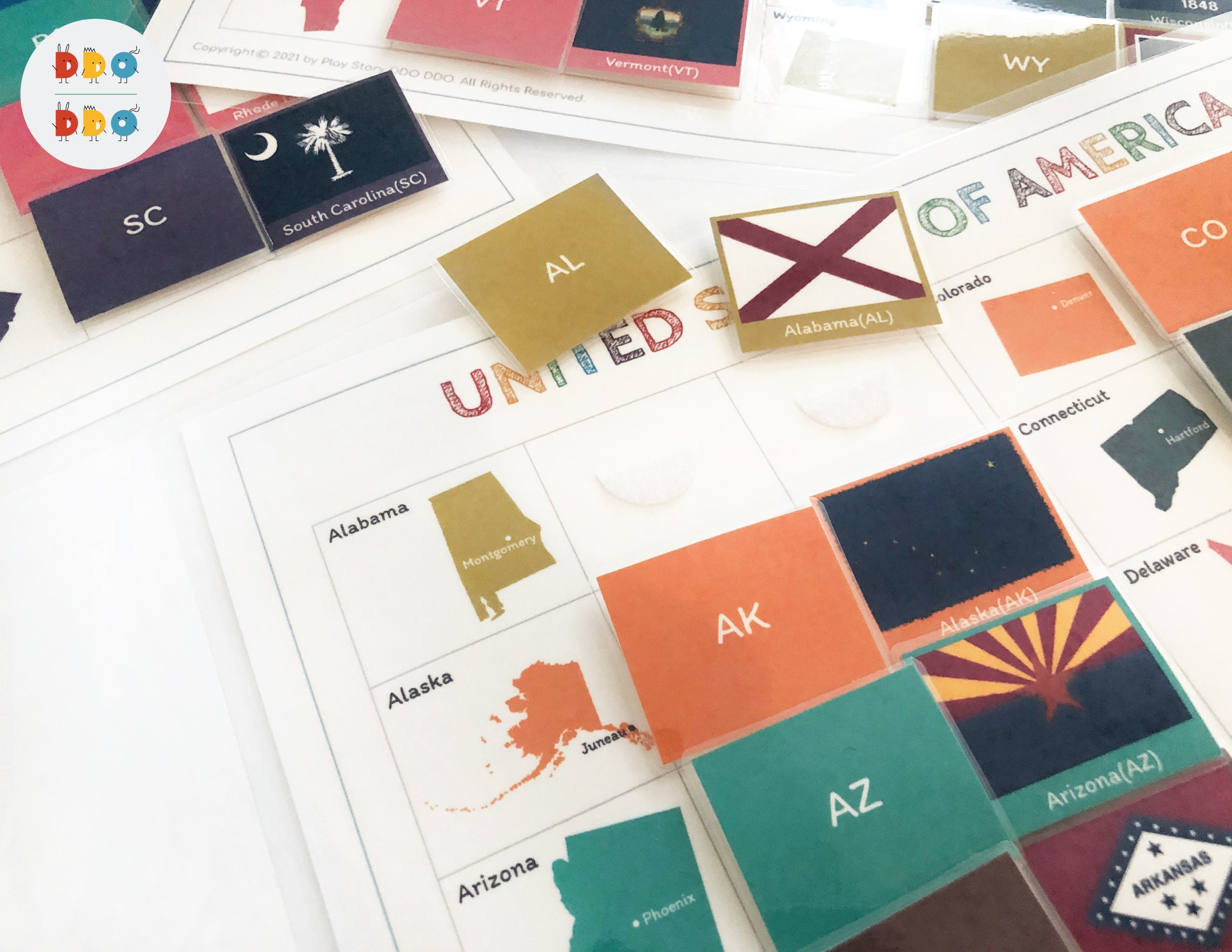 United States Map Puzzle, States and Capitals Activity Set, Printable ...