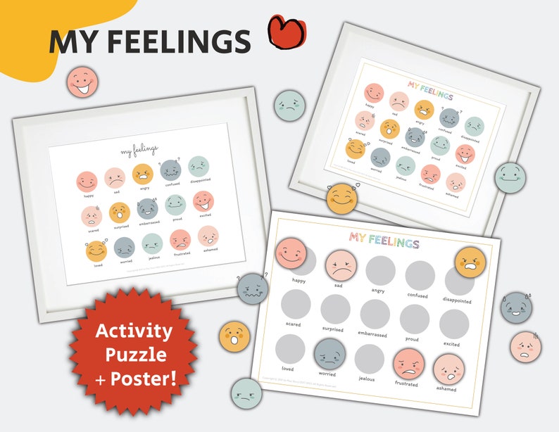 Feelings Chart,learning Feelings,emotions Poster,kids Room Deco ...