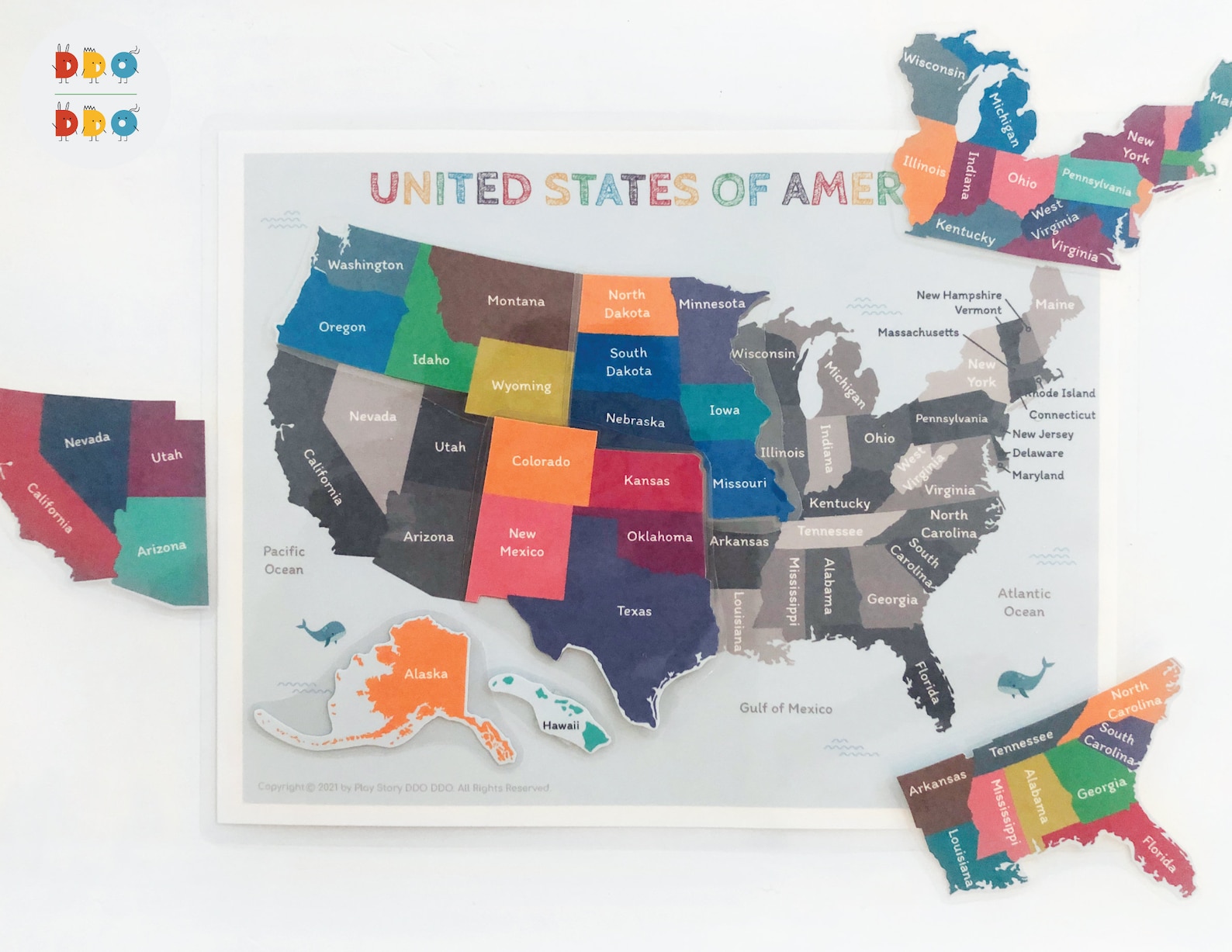 United States Map Puzzle, States and Capitals Activity Set, Printable ...