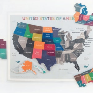 United States Map Puzzle, States and Capitals Activity Set, Printable ...