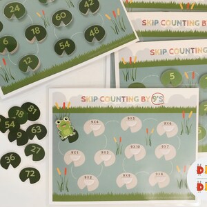 Skip Counting 2-12s, Multiplication Chart, Counting Mats, Learning ...