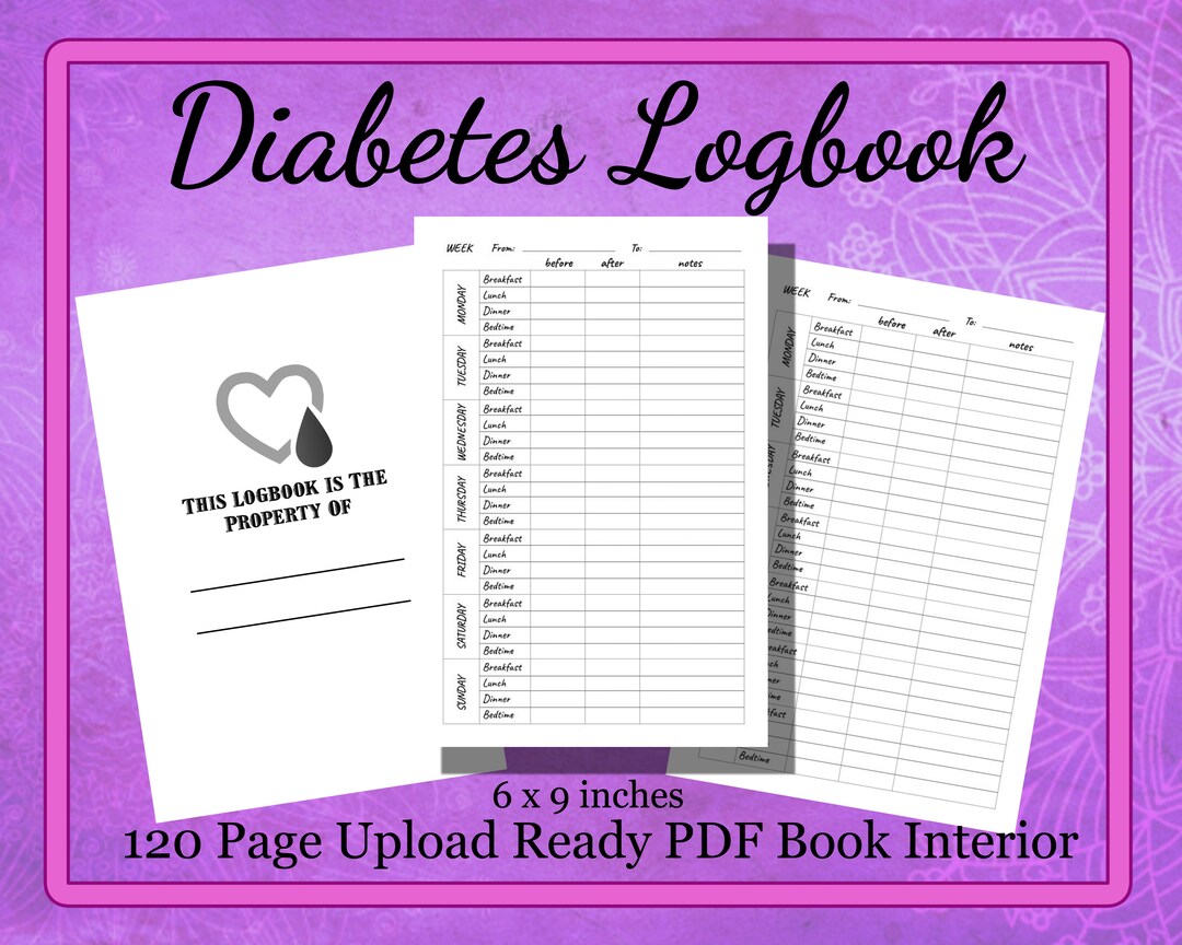 KDP Interior Diabetes Logbook - Etsy