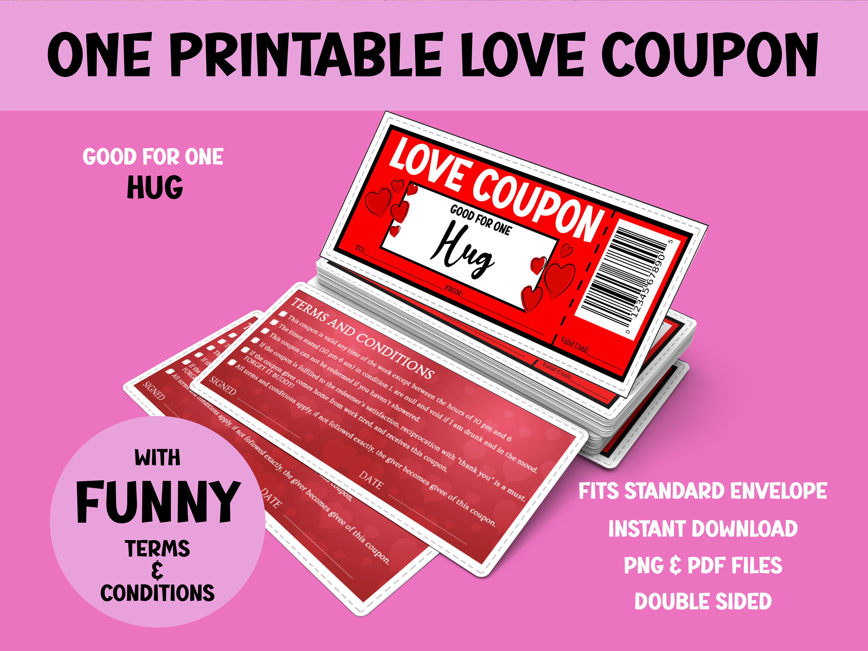 Love Coupon Hug Gift Certificate Voucher - Etsy
