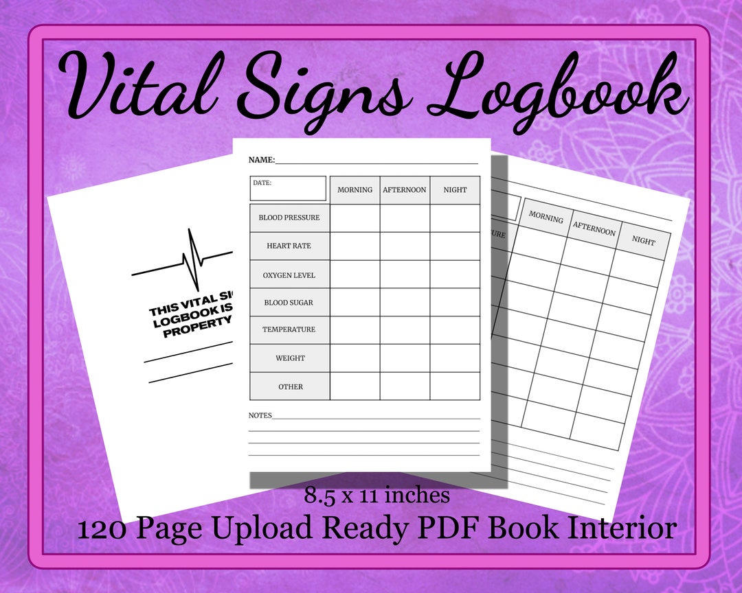 KDP Interior Vital Signs Logbook - Etsy Österreich