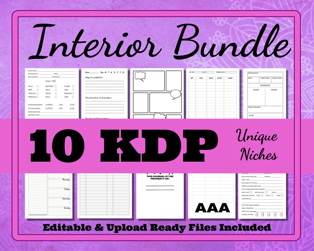 KDP Interior Bundle of 10 Different Niches - Etsy