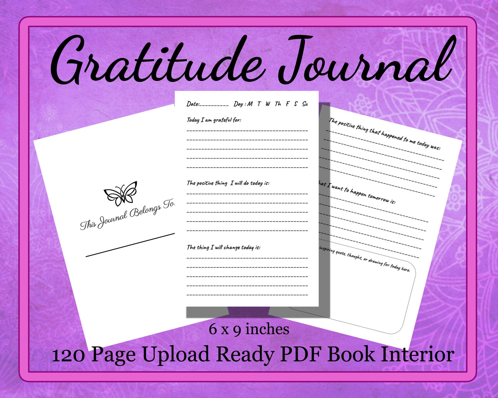 KDP Interior Gratitude Journal Interior - Etsy
