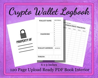 2 Printable Crypto Password Keeper, Crypto Wallet Tracker Amazon KDP ...