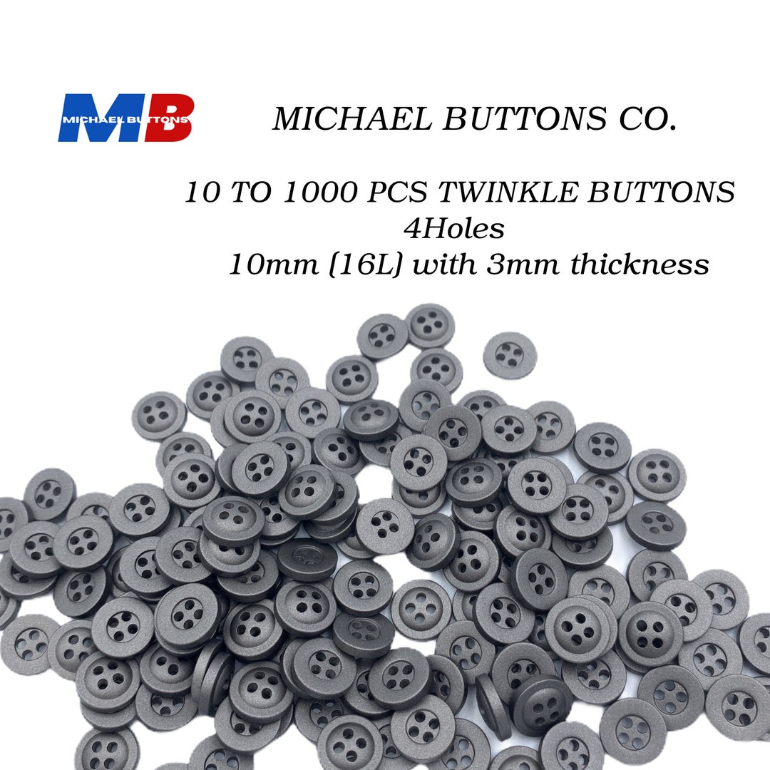 10 to 1000 Pcs 10mm Twinkle Buttons 4holes Grey Color - Etsy