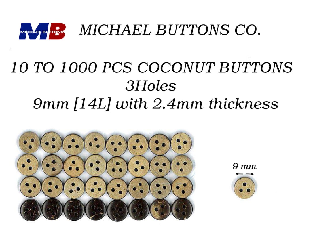 Michael Buttons 9mm 3holes Coconut Button 14L - Etsy