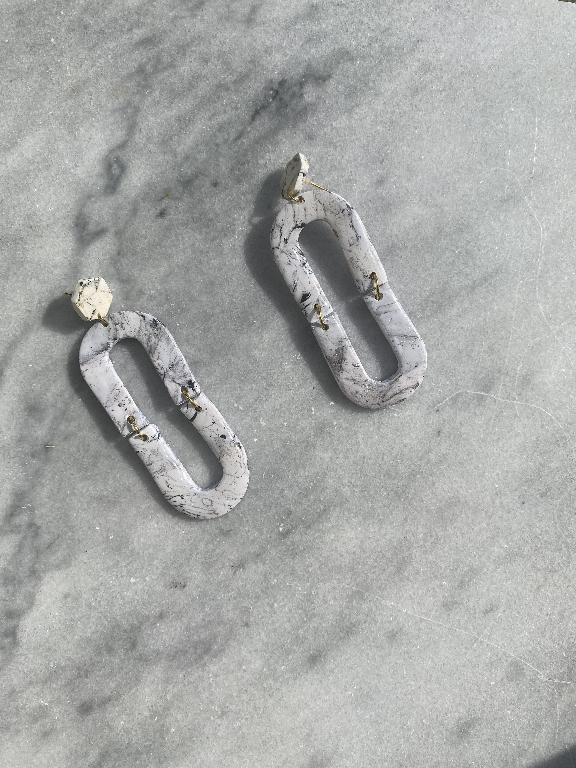 Marble Earrings/ Statement Earrings/ Marble Jewelry/ Modern Earrings ...