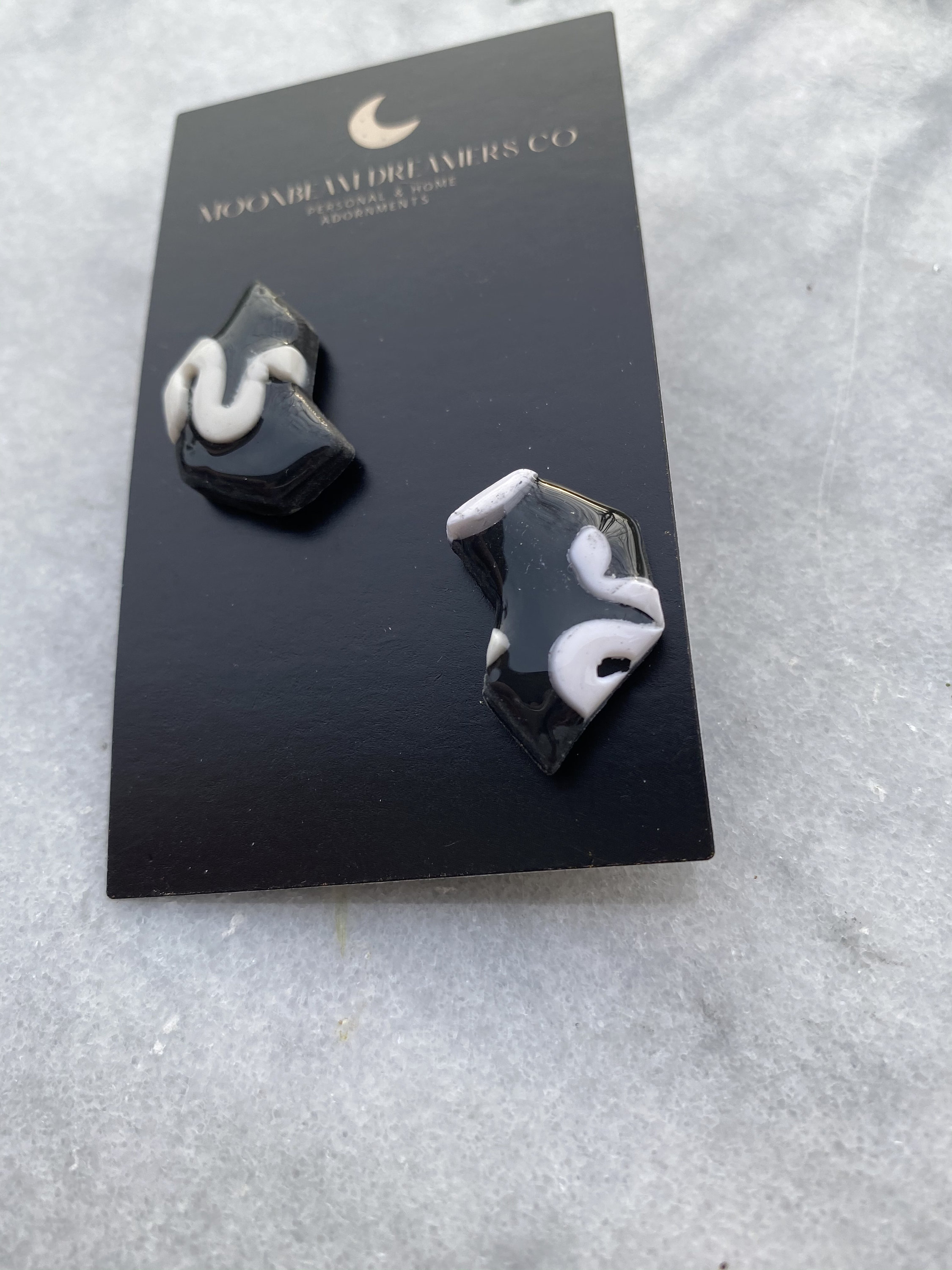 Black & White Studs/ Abstract Studs/ Modern Studs/ Statement Studs ...