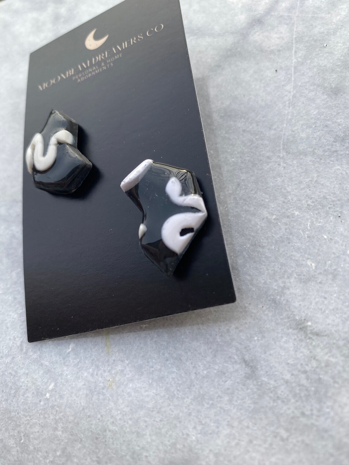 Black & White Studs/ Abstract Studs/ Modern Studs/ Statement - Etsy