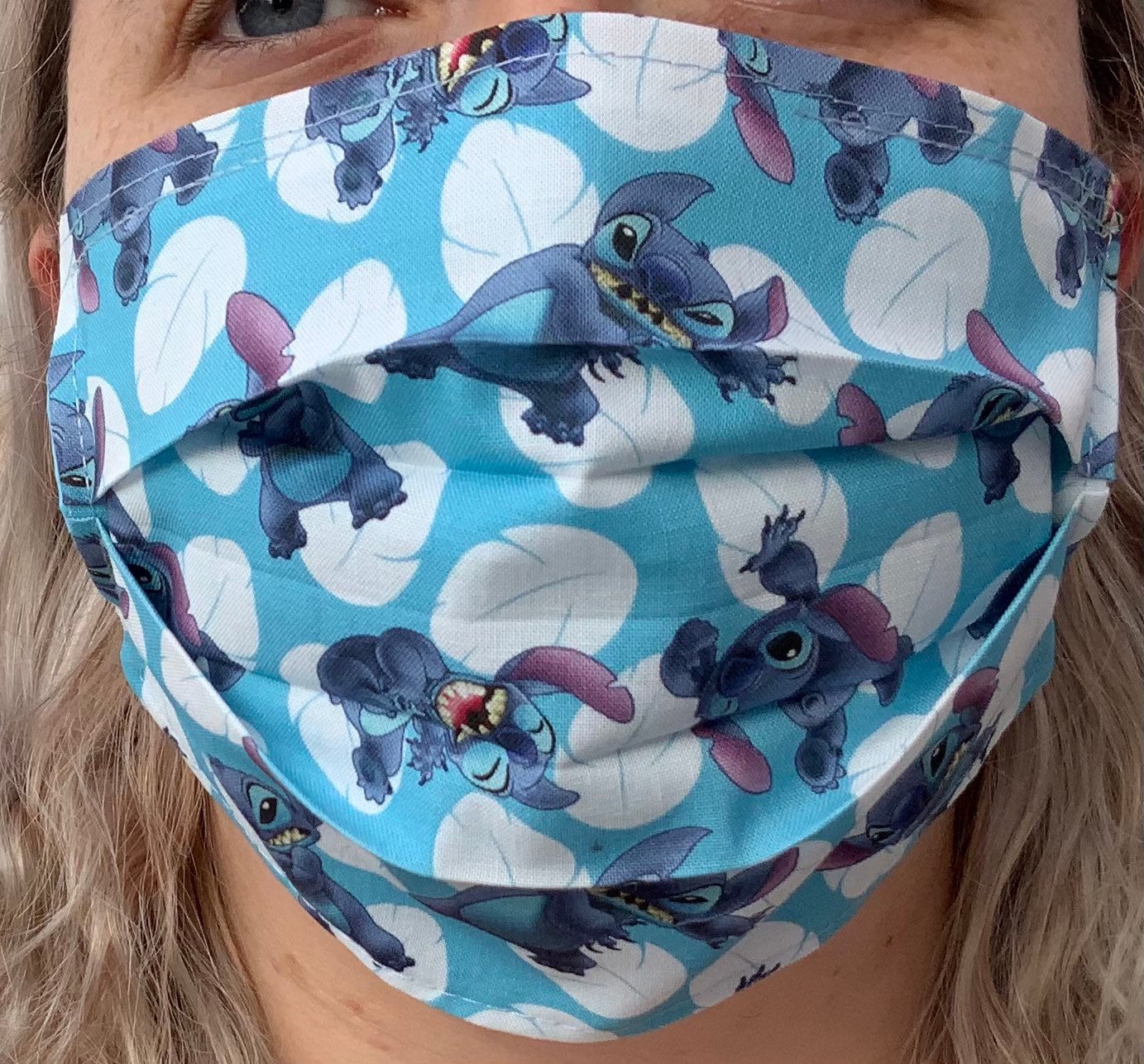 Máscara de cubierta facial Disney Stitch adultos hechos a | Etsy