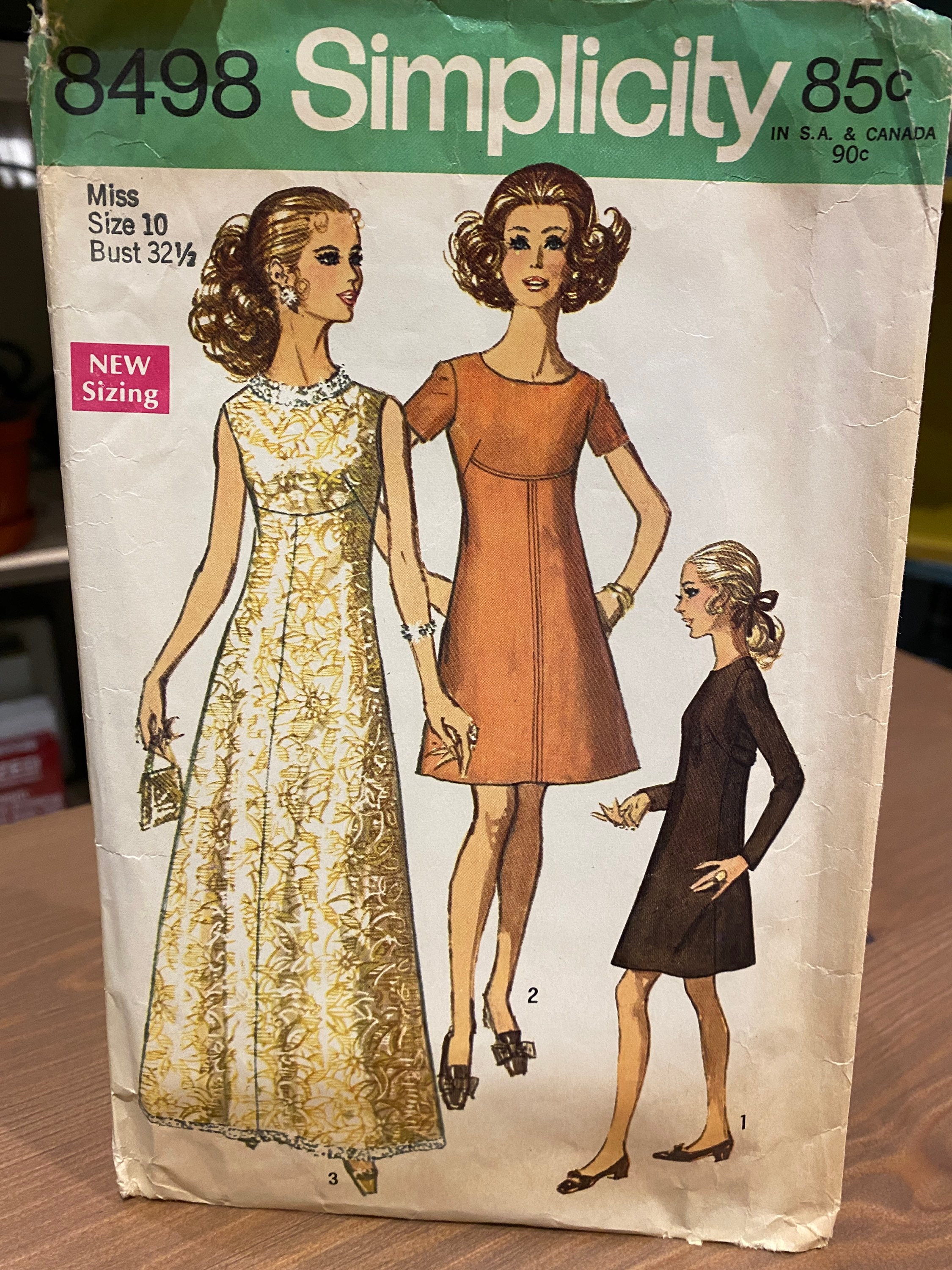 Simplicity 8498 Vintage Sewing Pattern | Etsy