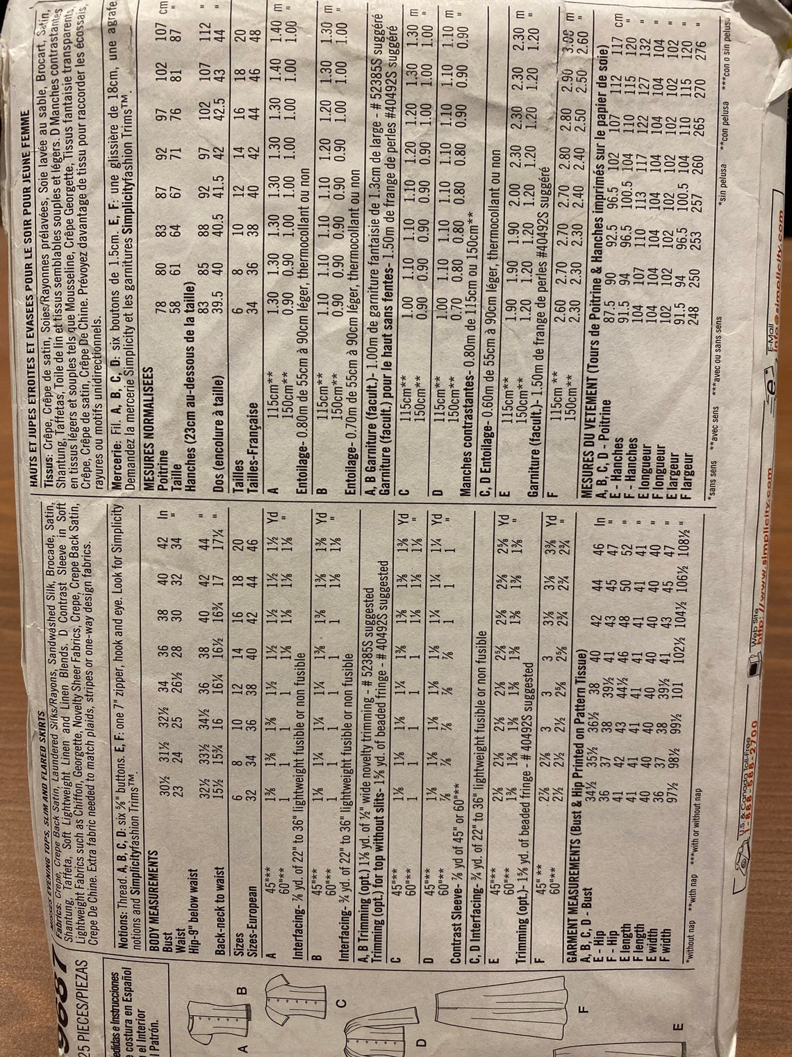 Simplicity 9687 Vintage Sewing Pattern - Etsy