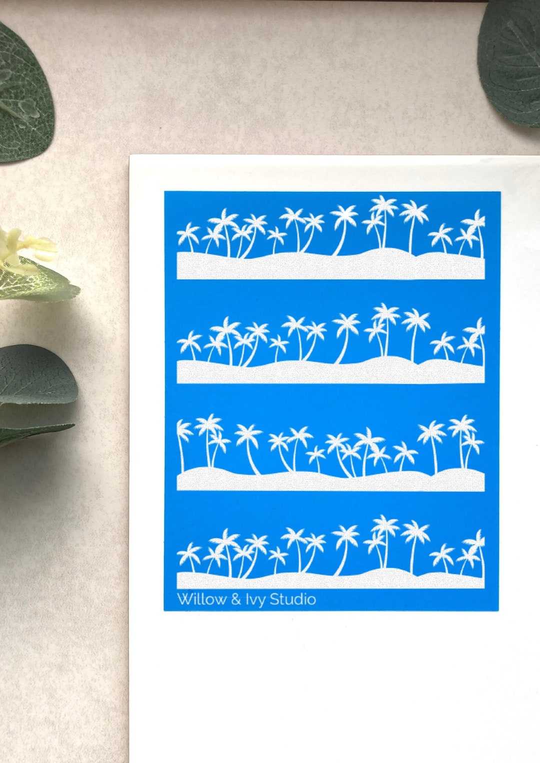Silk Screen Stencil, Palm Tree Stencil, Silk Screen Polymer Clay, Silk ...