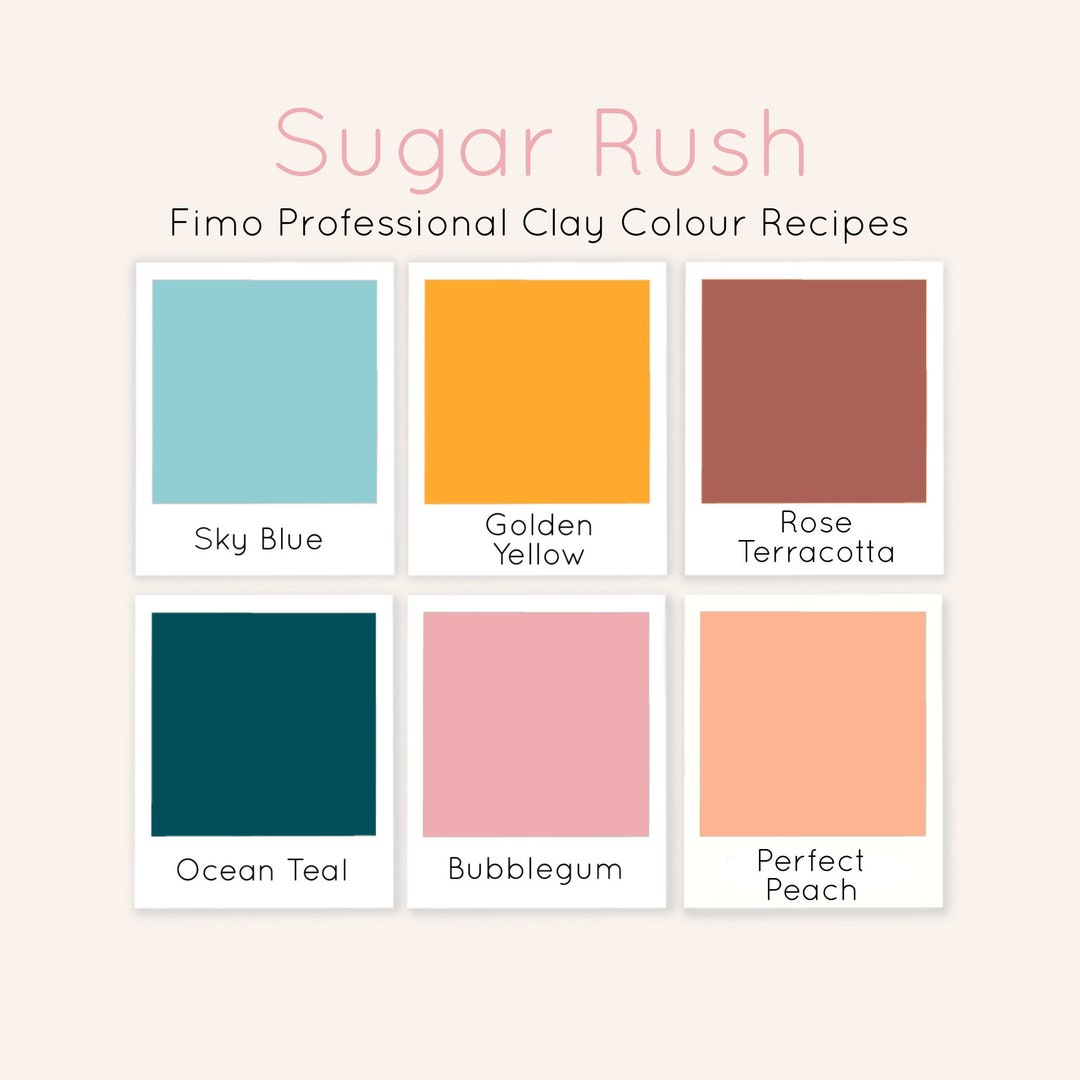 Polymer Clay Colour Recipe, Candy Colour Recipe, Fimo Professional Clay ...