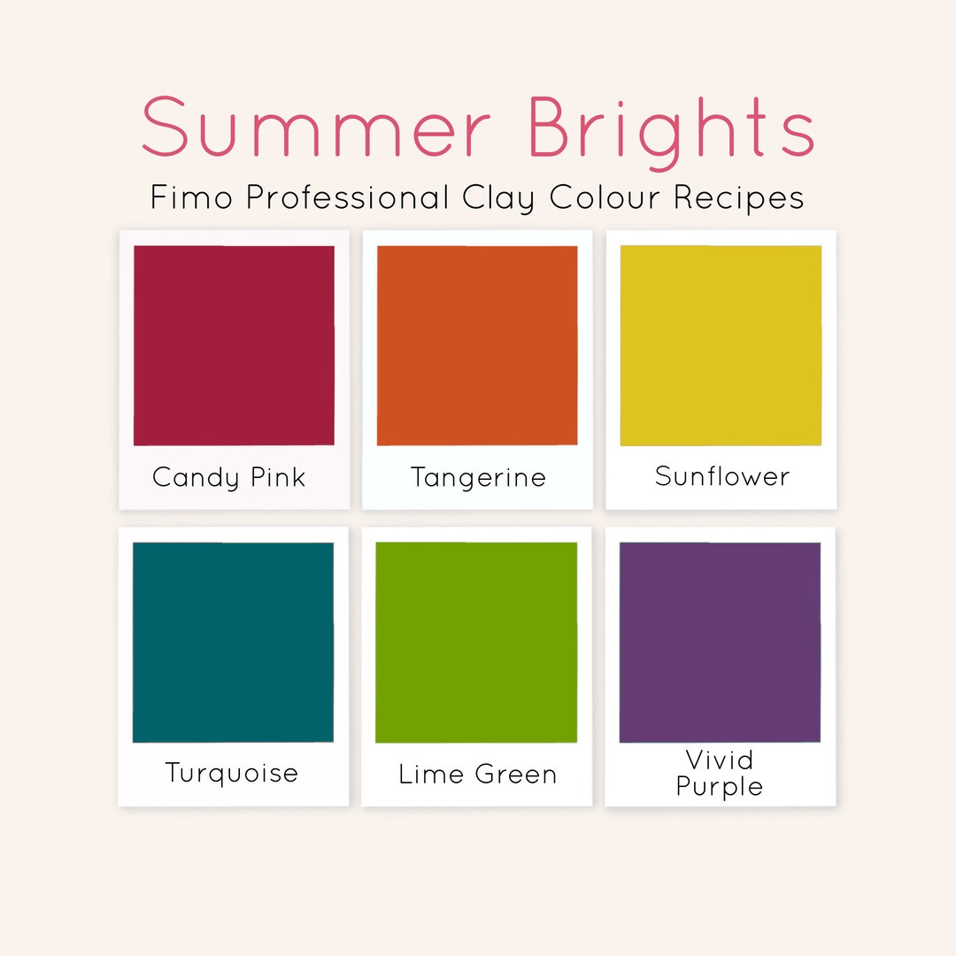Polymer Clay Colour Recipe, Bright Colour Recipe, Fimo Professional ...